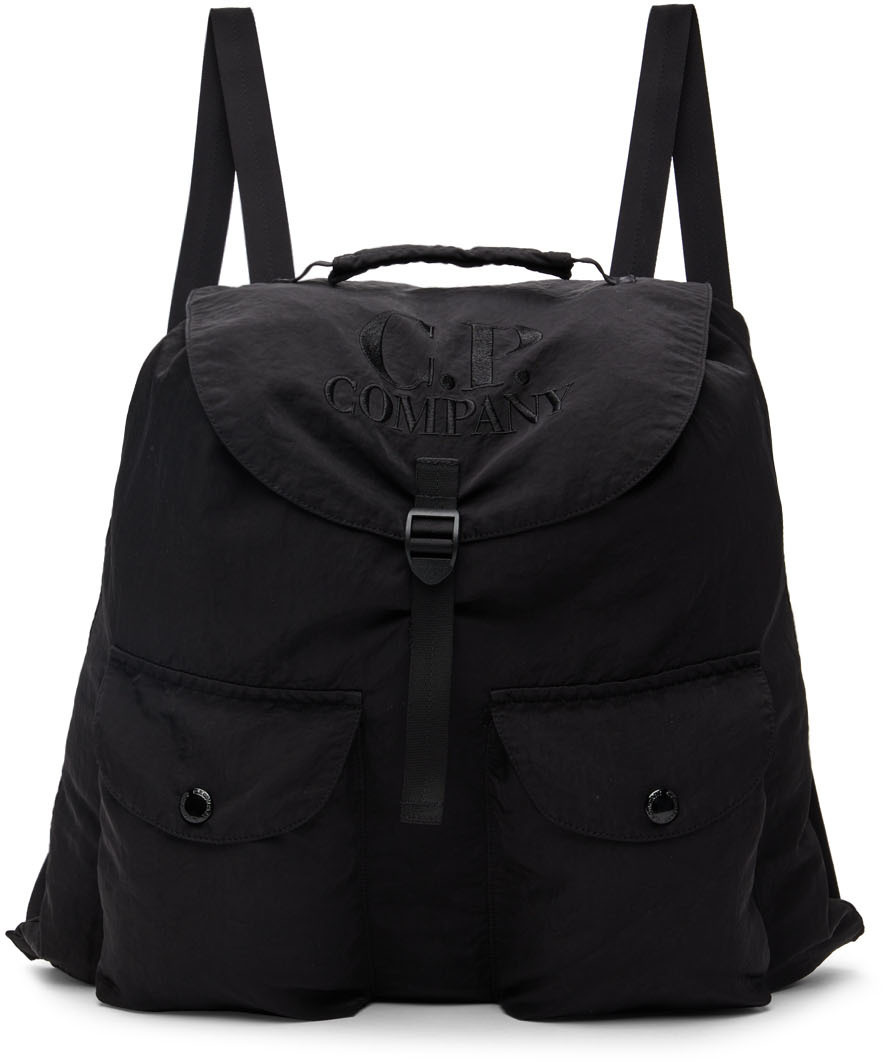 C.P. Company Black Logo Backpack C.P. Company