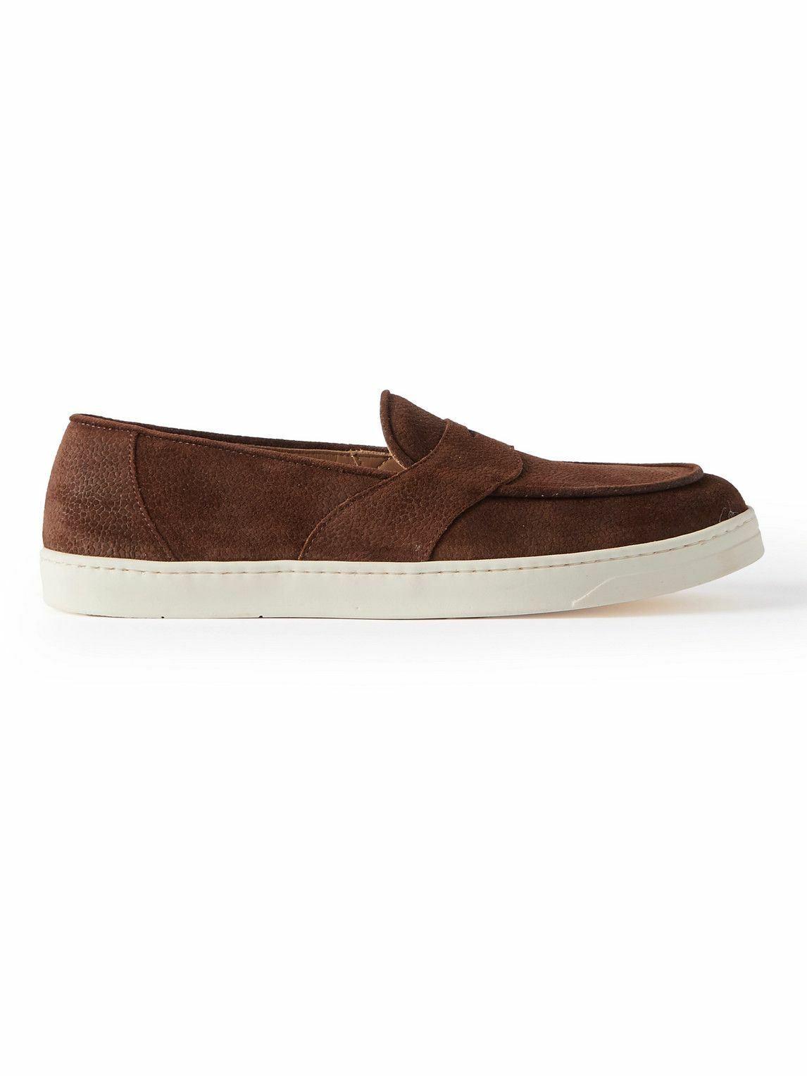 George Cleverley - Joey Full-Grain Suede Penny Loafers - Brown George ...