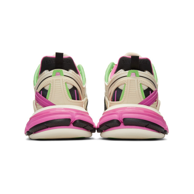 Balenciaga White and Green Track.2 Sneakers Balenciaga