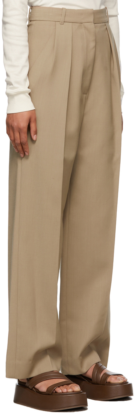 LOW CLASSIC Beige Loose Fit Trousers Low Classic