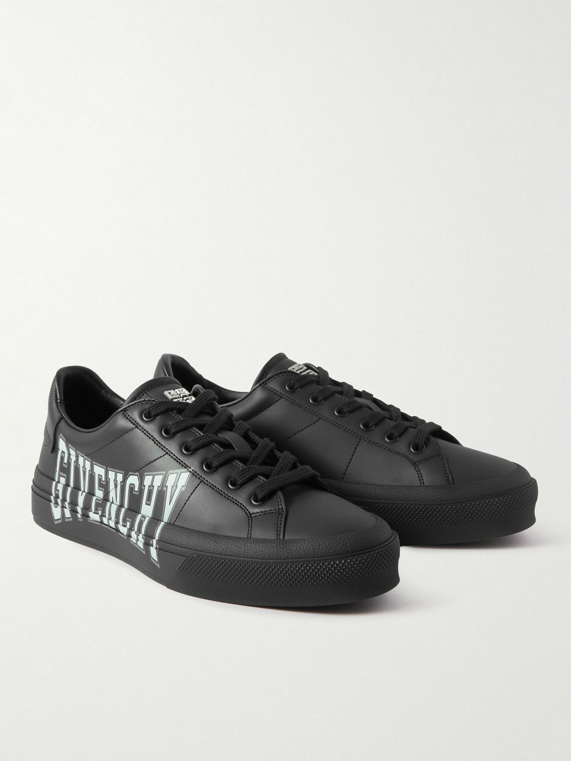 Givenchy - City Sport Logo-Print Leather Sneakers - Black Givenchy