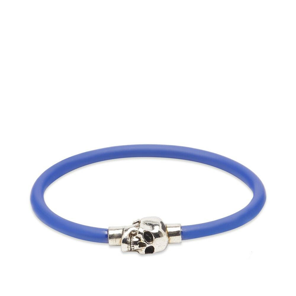 Alexander McQueen Men's Rubber Cord Skull Bracelet in Electric Blue ...
