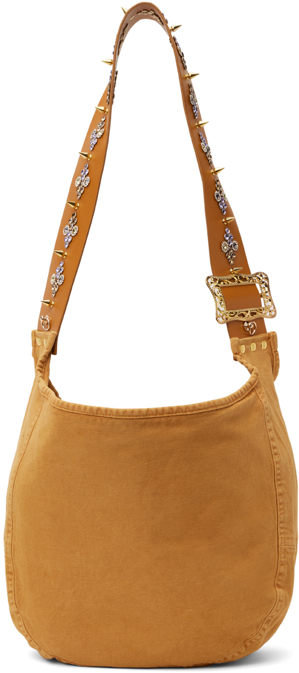 Nodress Orange Rhinestone Rivet Bag Nodress