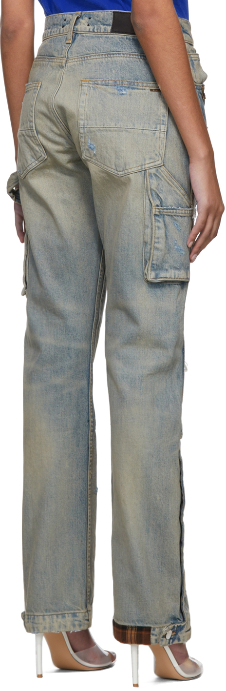 AMIRI Blue Carpenter Plaid Jeans Amiri