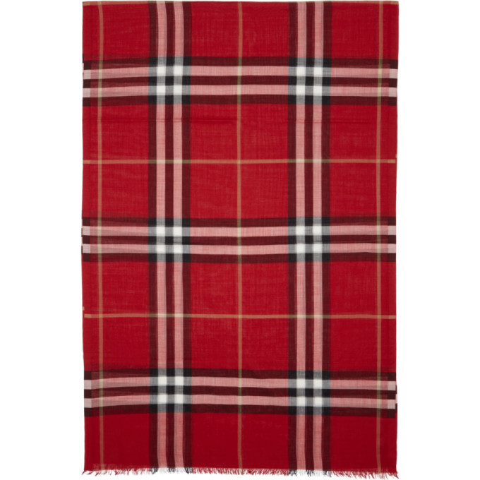 Burberry Red Giant Check Scarf Burberry
