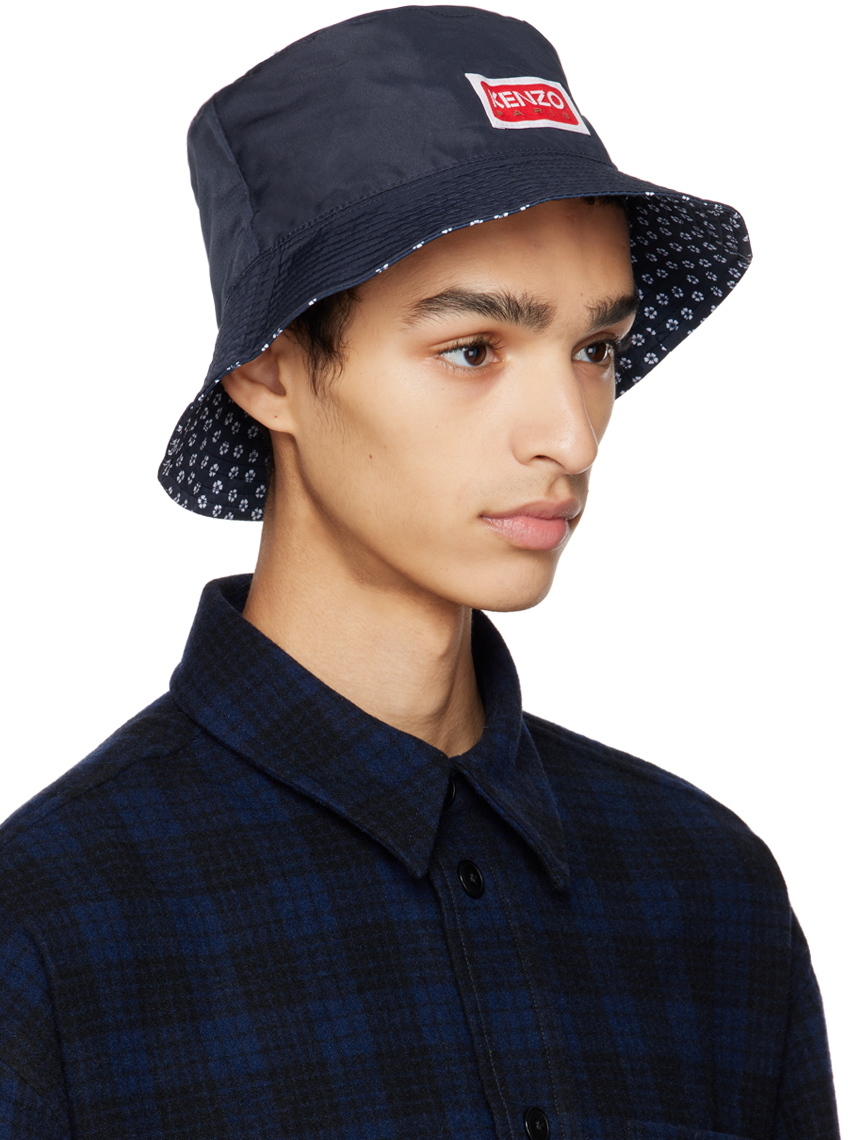 Kenzo Navy Kenzo Paris Sakura Flower Reversible Bucket Hat Kenzo