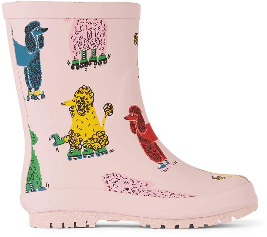 Stella McCartney Kids Pink Doodle Poodles Waterproof Rain Boots Stella ...