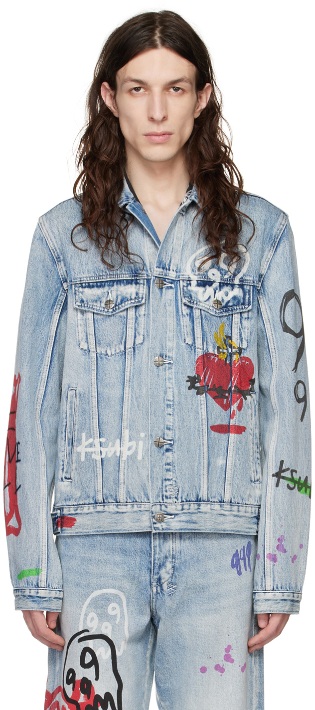 Ksubi Blue Juice WRLD 999 CLUB Edition Classic Trip Denim Jacket Ksubi