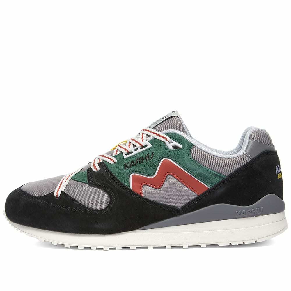 Karhu Men's Synchron Classic Sneakers in Jet Black/Hot Sauce Karhu