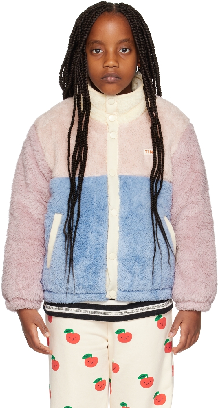 TINYCOTTONS Kids Gray & Pink Color Block Jacket TINYCOTTONS