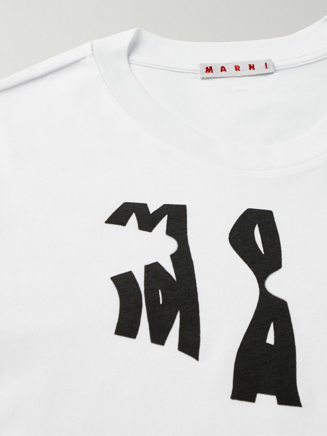 Marni - Logo-Print Cotton-Jersey T-Shirt - White Marni