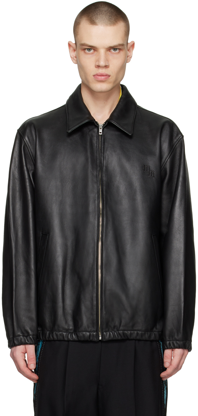 WACKO MARIA Black Zip Leather Jacket Wacko Maria