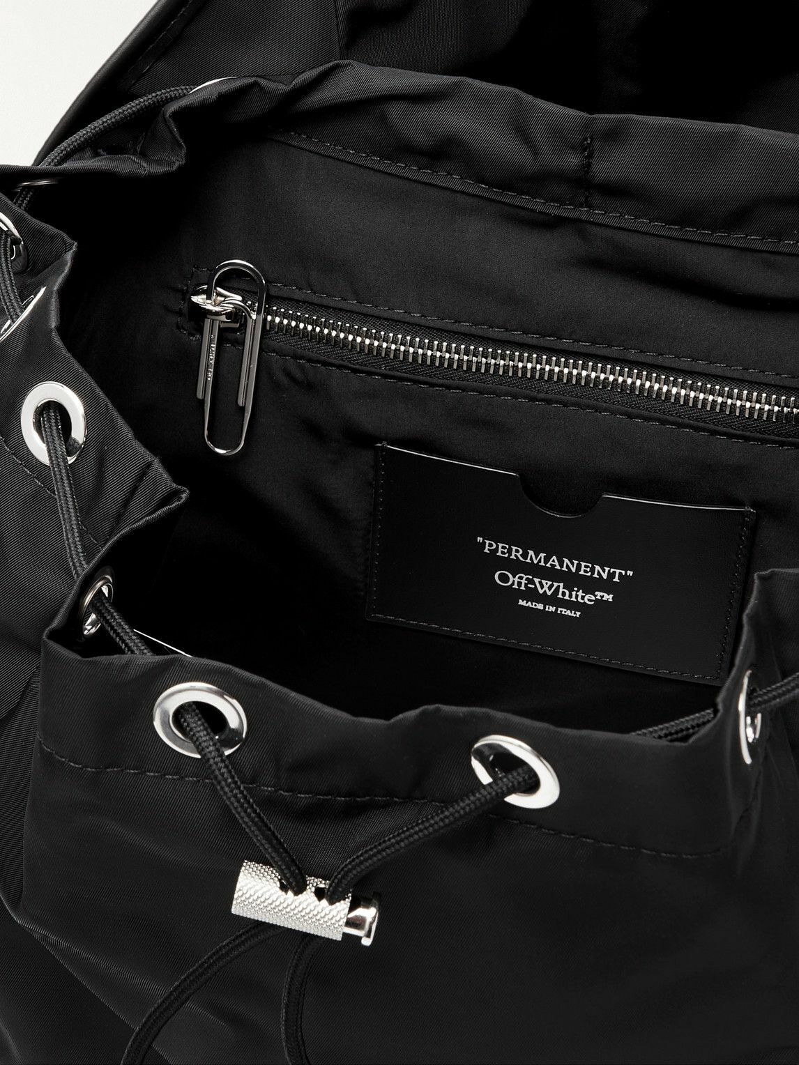 Off-White - Leather-Trimmed Shell Backpack Off-White