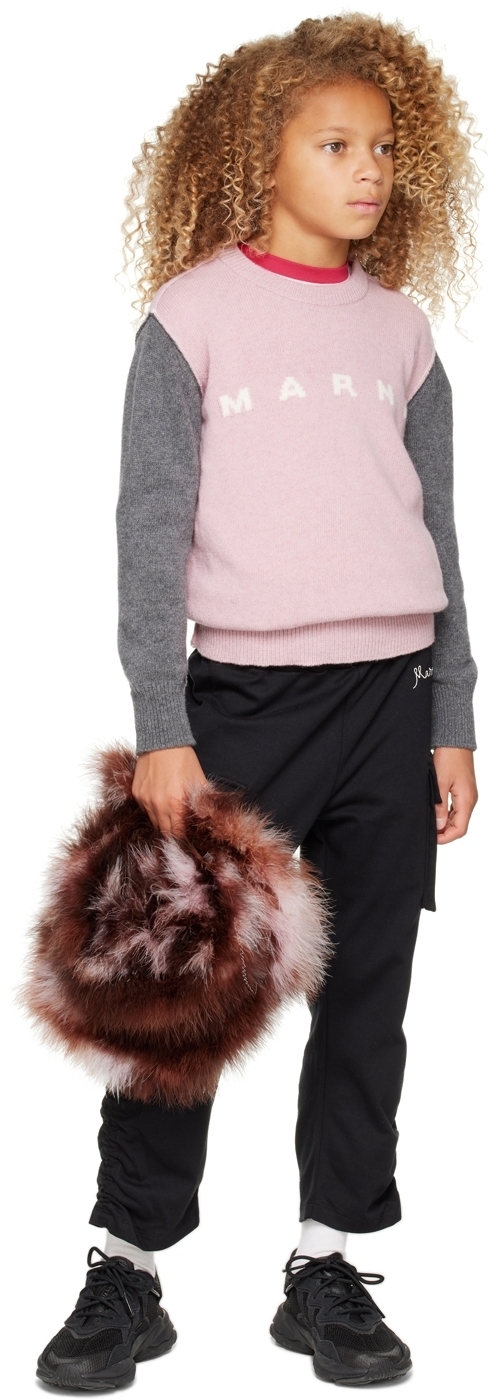 Marni Kids Pink & Gray Logo Sweater Marni