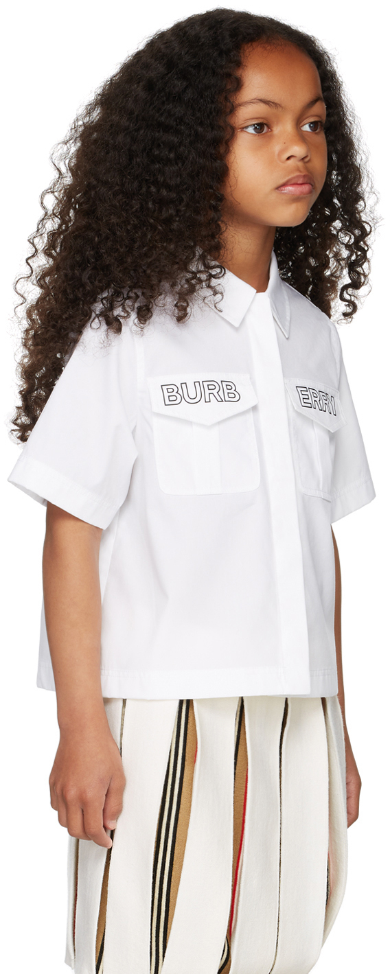 Burberry Kids White Logo Shirt Burberry