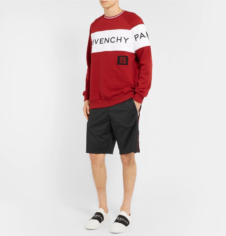 Givenchy - Logo-Trimmed Fleece-Back Jersey Drawstring Shorts - Black ...