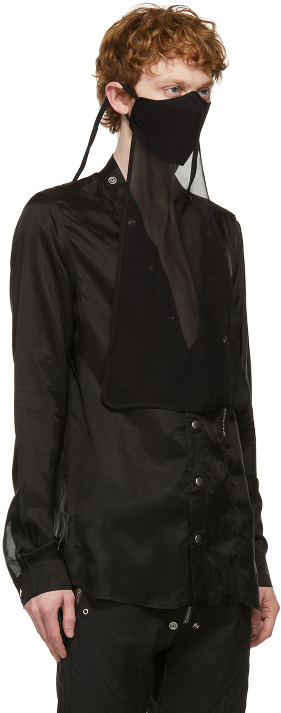 Rick Owens Black Long Face Mask Rick Owens