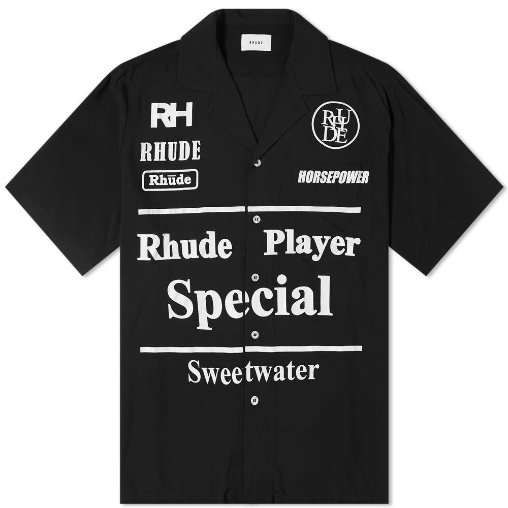 Rhude Racing Logo Hawaiian Shirt Rhude