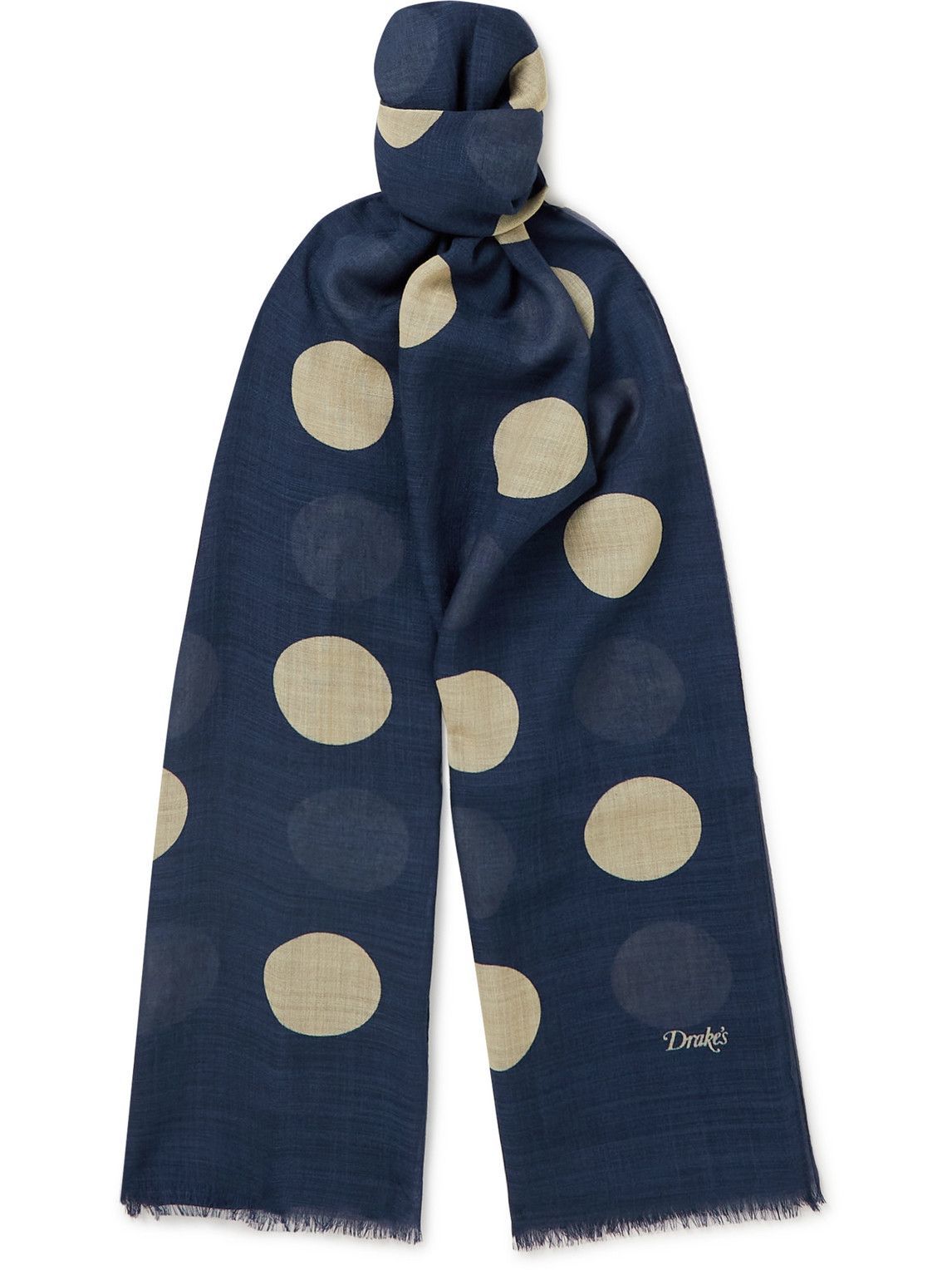 Drake's - Polka-Dot Wool Scarf Drake's