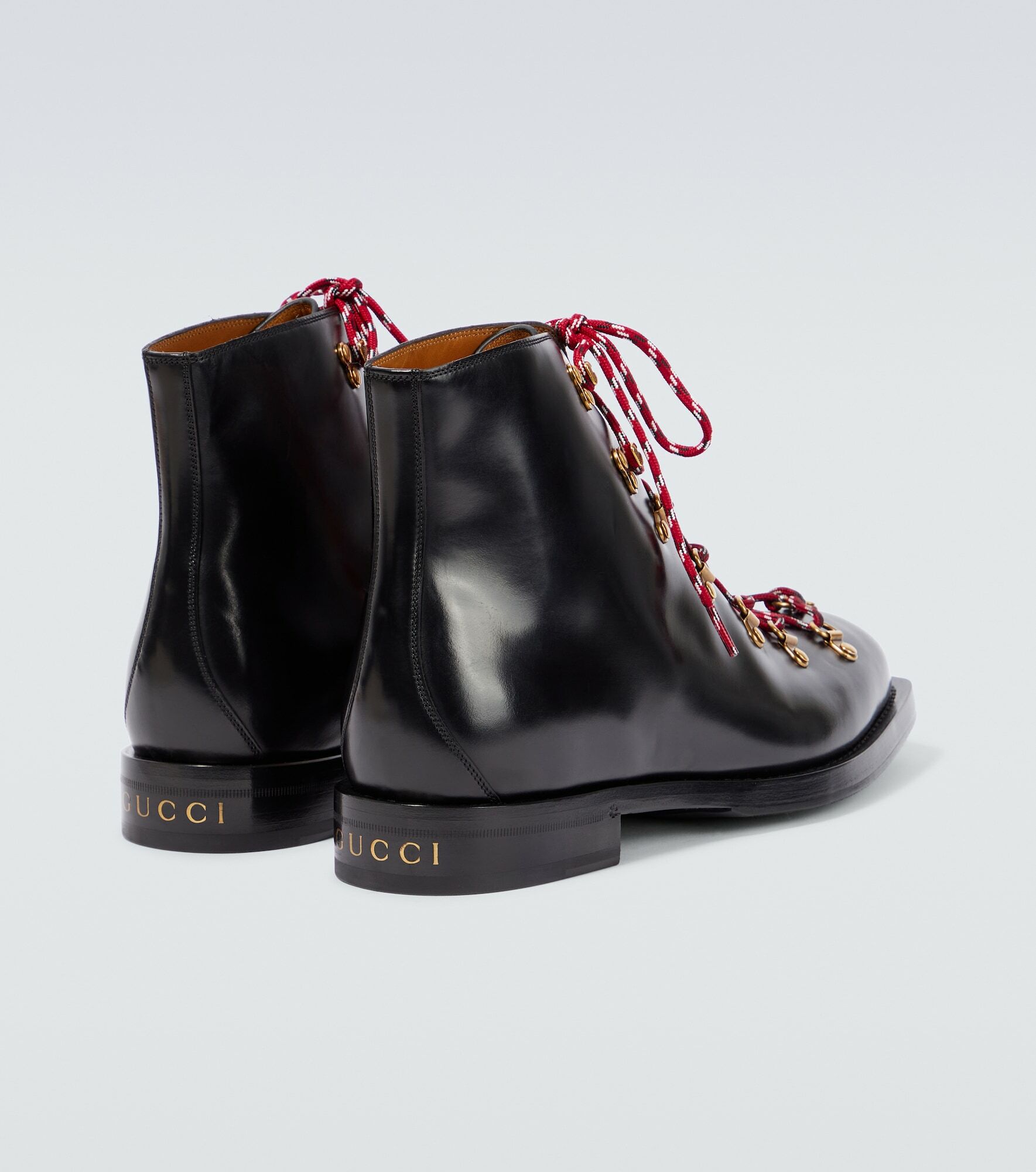 Gucci - Lace-up leather ankle boots Gucci