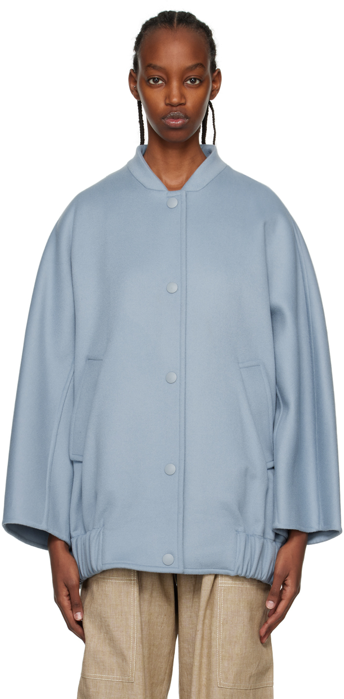 Max Mara Blue Estonia Bomber Jacket Max Mara