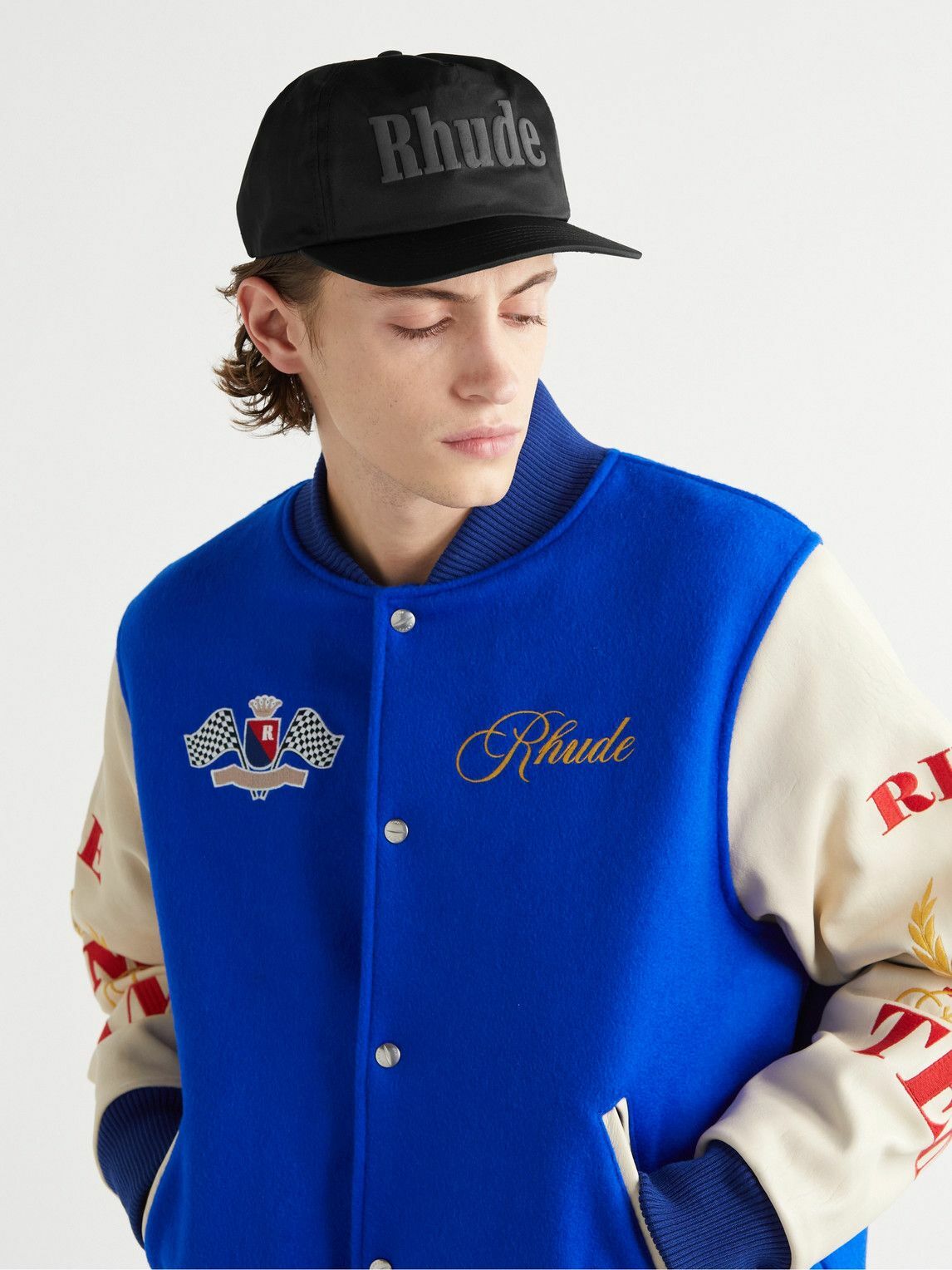 Rhude - Logo-Flocked Satin Trucker Cap Rhude