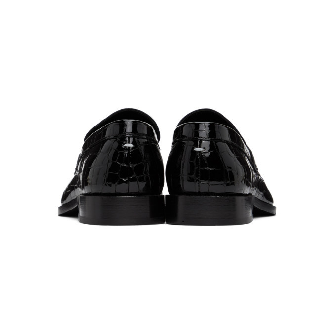 Maison Margiela Black Croc Tabi Advocate Loafers Maison Margiela