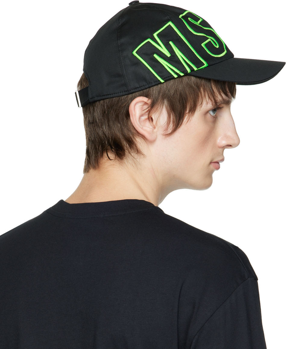 MSGM Black Embroidered Cap MSGM