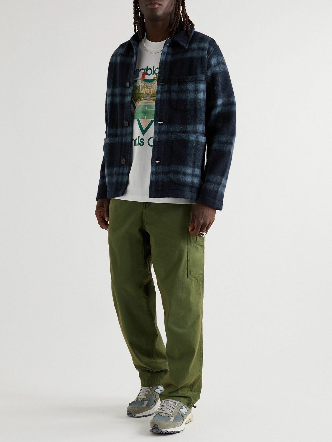 Universal Works - Checked Fleece Field Jacket - Blue Universal Works