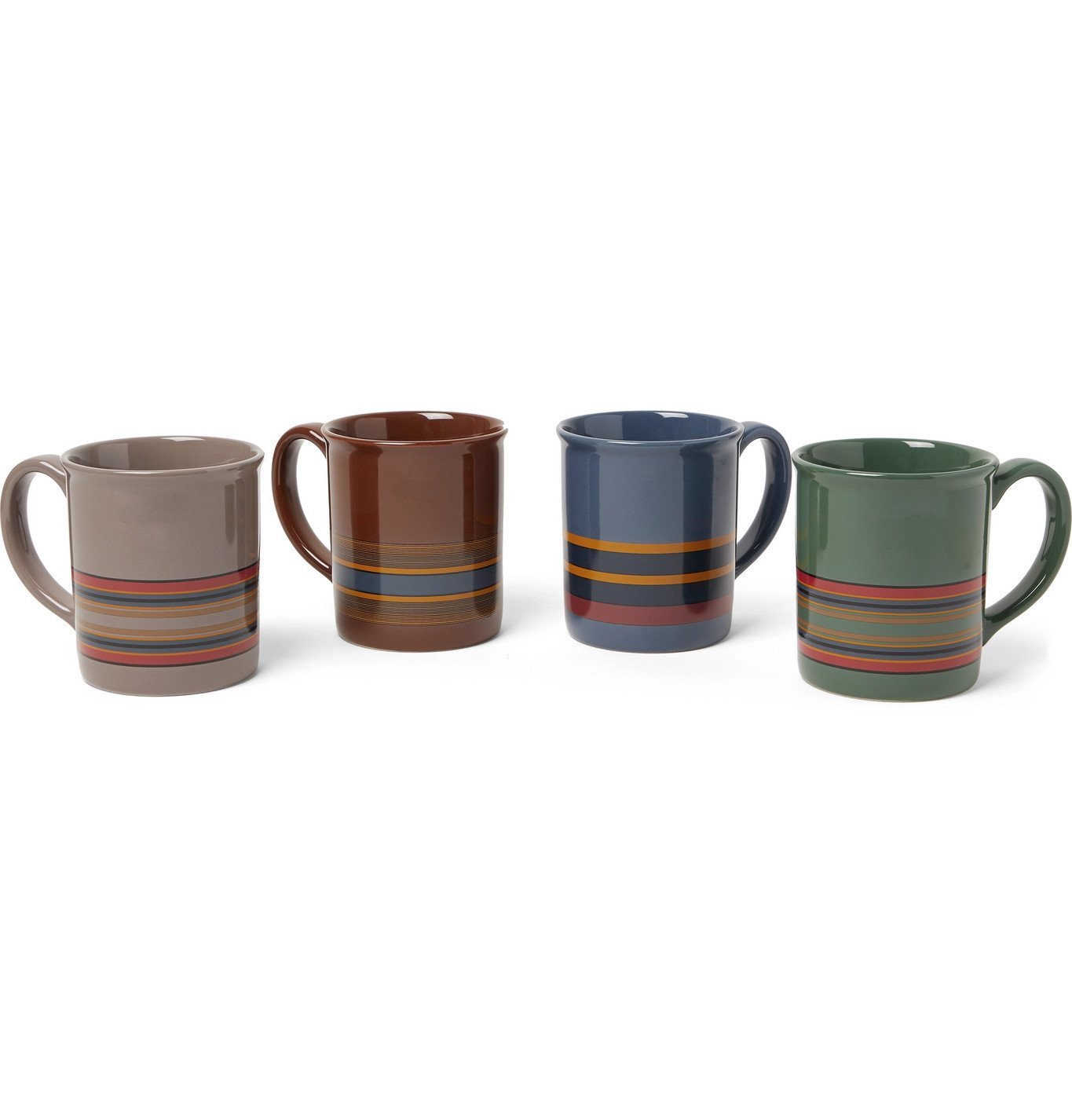 Pendleton - Camp Stripe Set of Four Printed Ceramic Mugs - Multi Pendleton