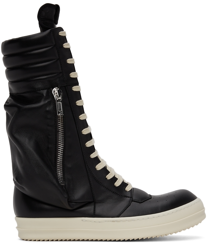Rick Owens Black Cargo Basket Sneakers Rick Owens
