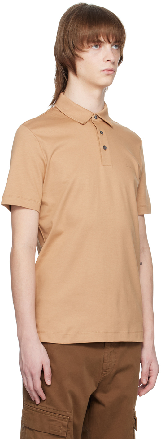 BOSS Beige Bonded Polo BOSS