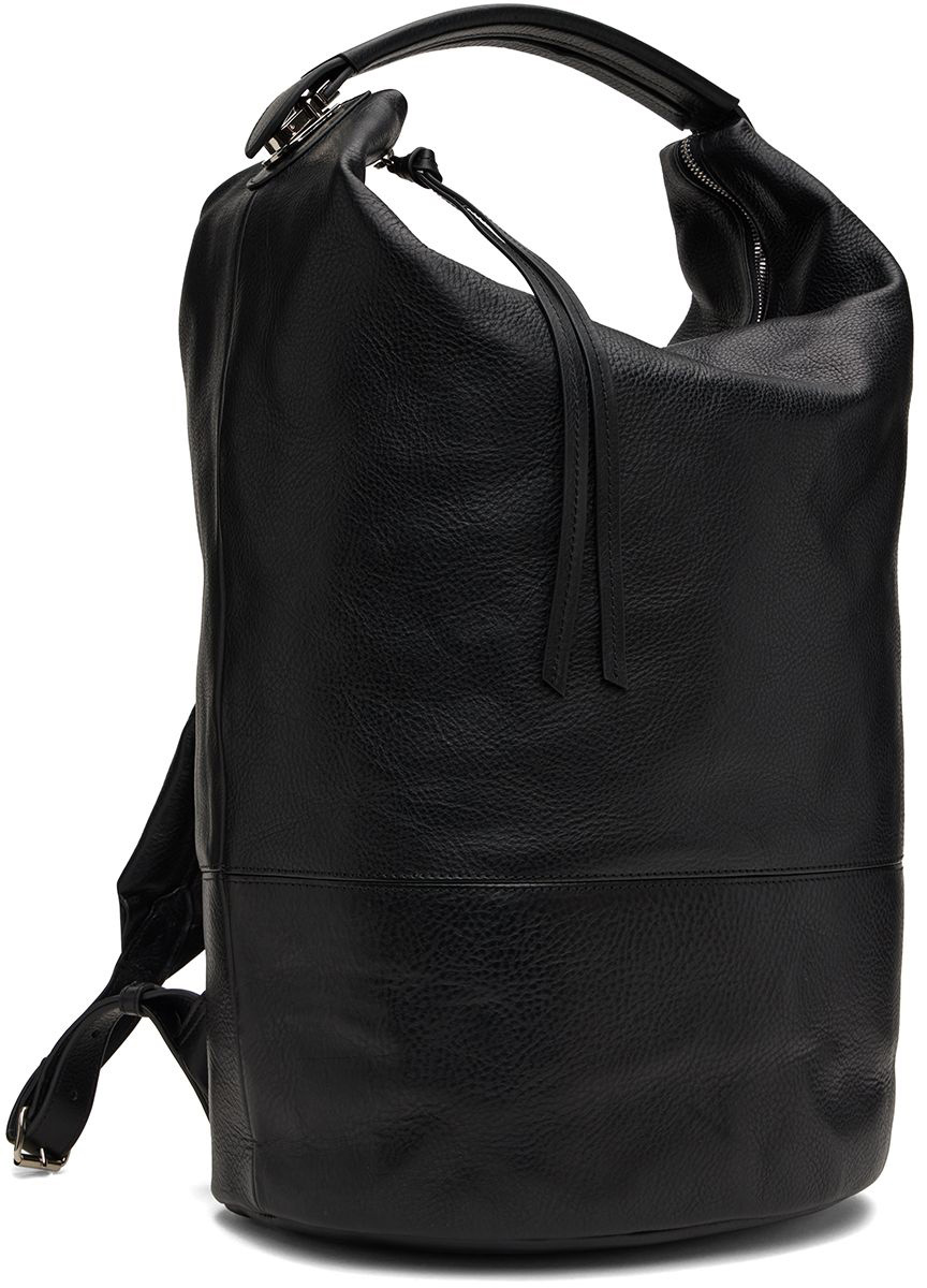 Lemaire Black Medium Leather Backpack Lemaire