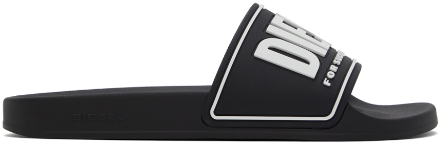 Diesel Black Logo Slides Diesel
