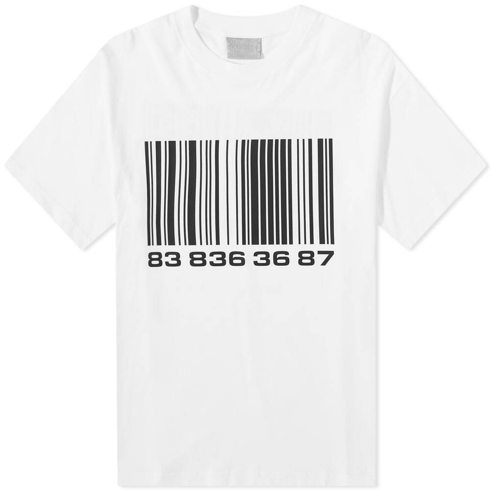 VTMNTS Men's Big Barcode T-Shirt in White VTMNTS