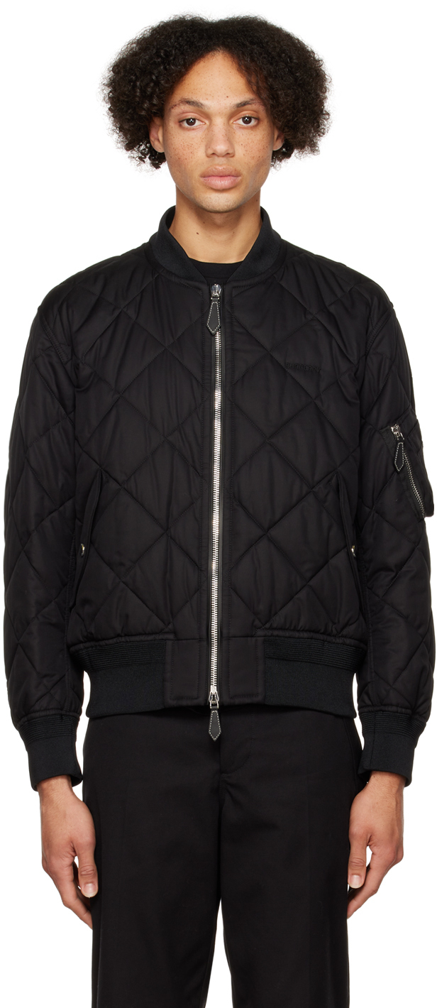 Burberry Black Diamond Quilted Bomber Jacket Burberry