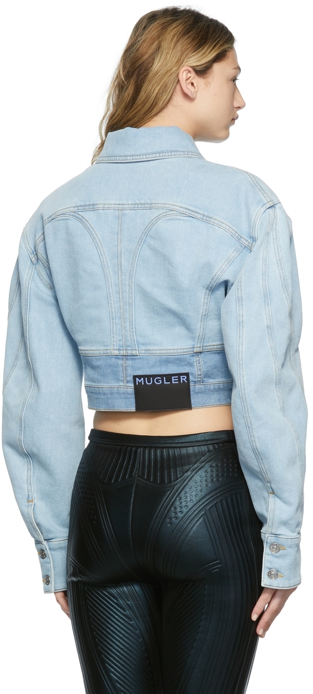 Mugler Denim Oversized Shoulder Jacket Mugler