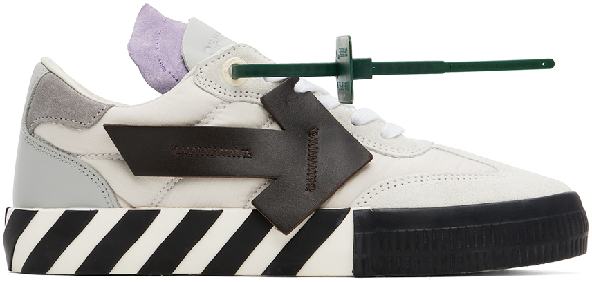 Off-White Gray Floating Arrow Low Vulcanized Sneakers Off-White