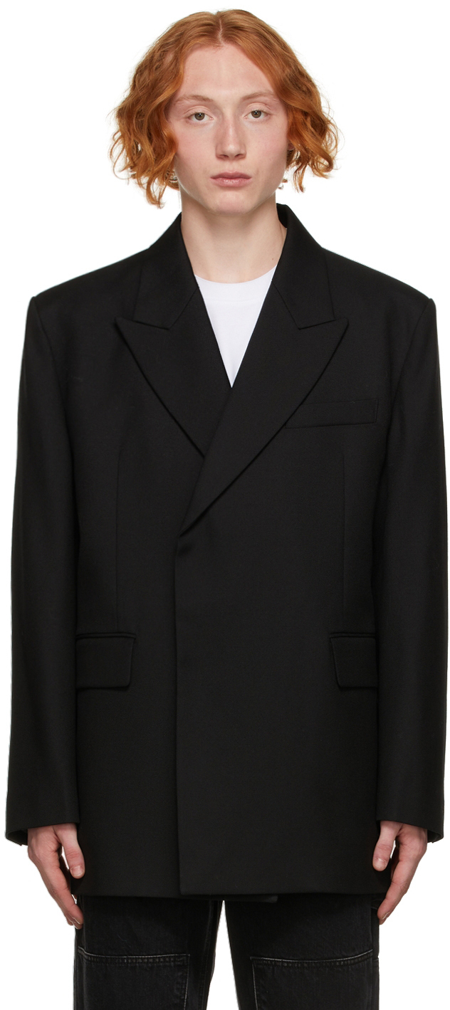 Solid Homme Black Double Breasted Blazer Solid Homme