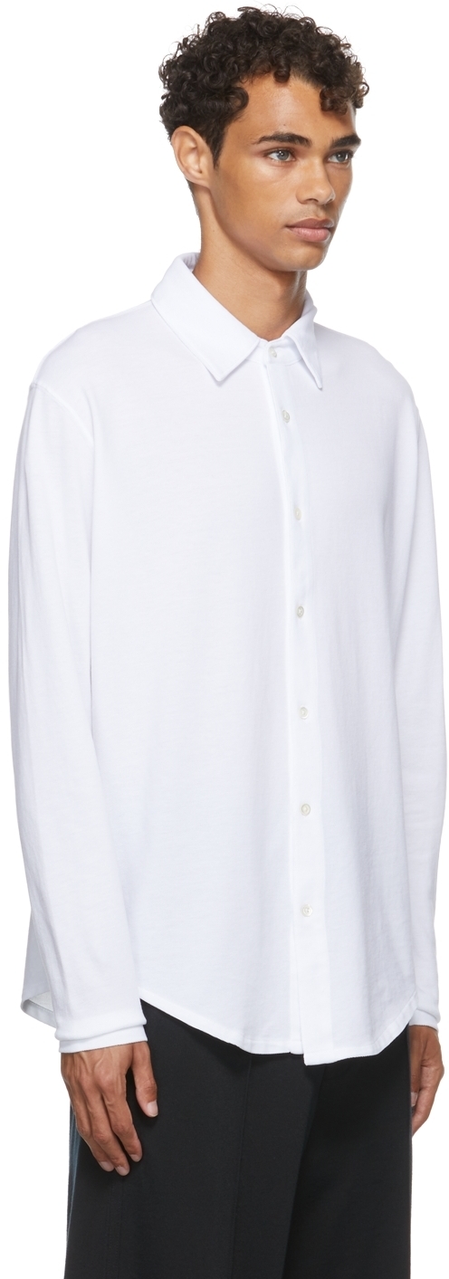 Lady White Co. White Cotton Piqué Shirt Lady White Co.
