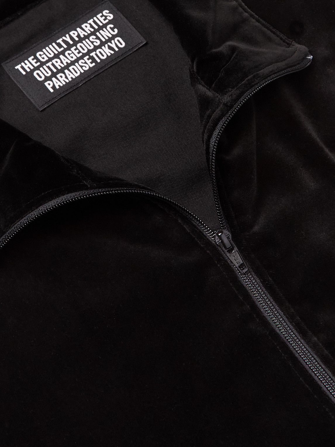 Wacko Maria - Logo-Embroidered Cotton-Velvet Track Jacket - Black Wacko ...