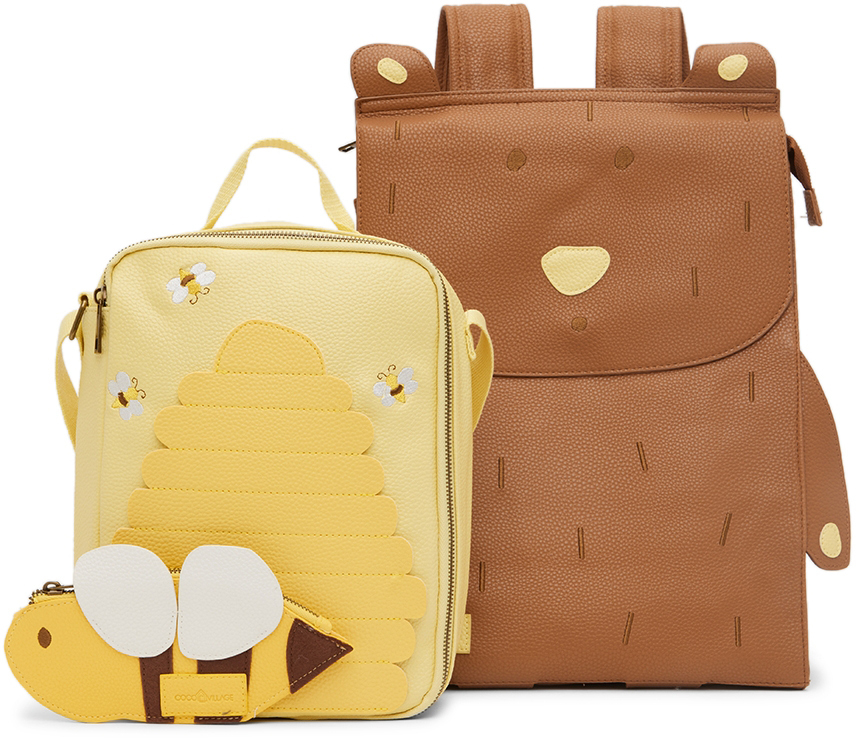 Coco Village Kids Brown Little Bear Backpack Set
