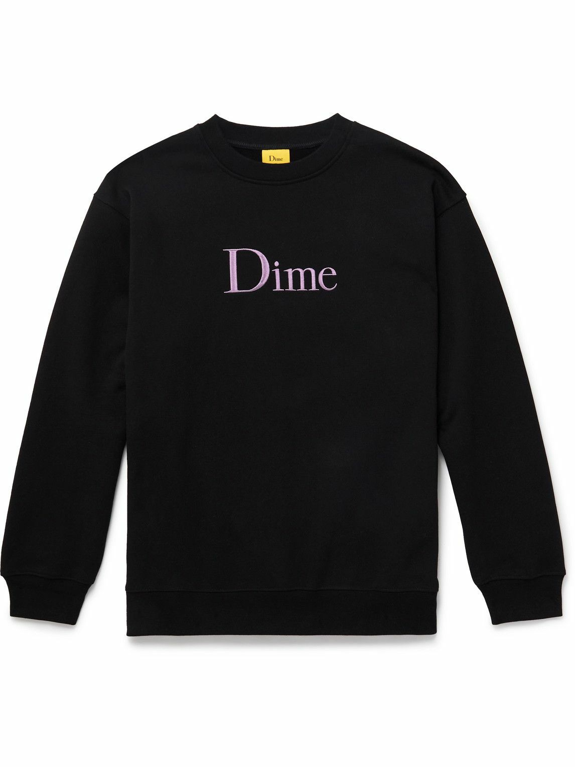 DIME - Classic Logo-Embroidered Cotton-Jersey Sweatshirt - Black Dime