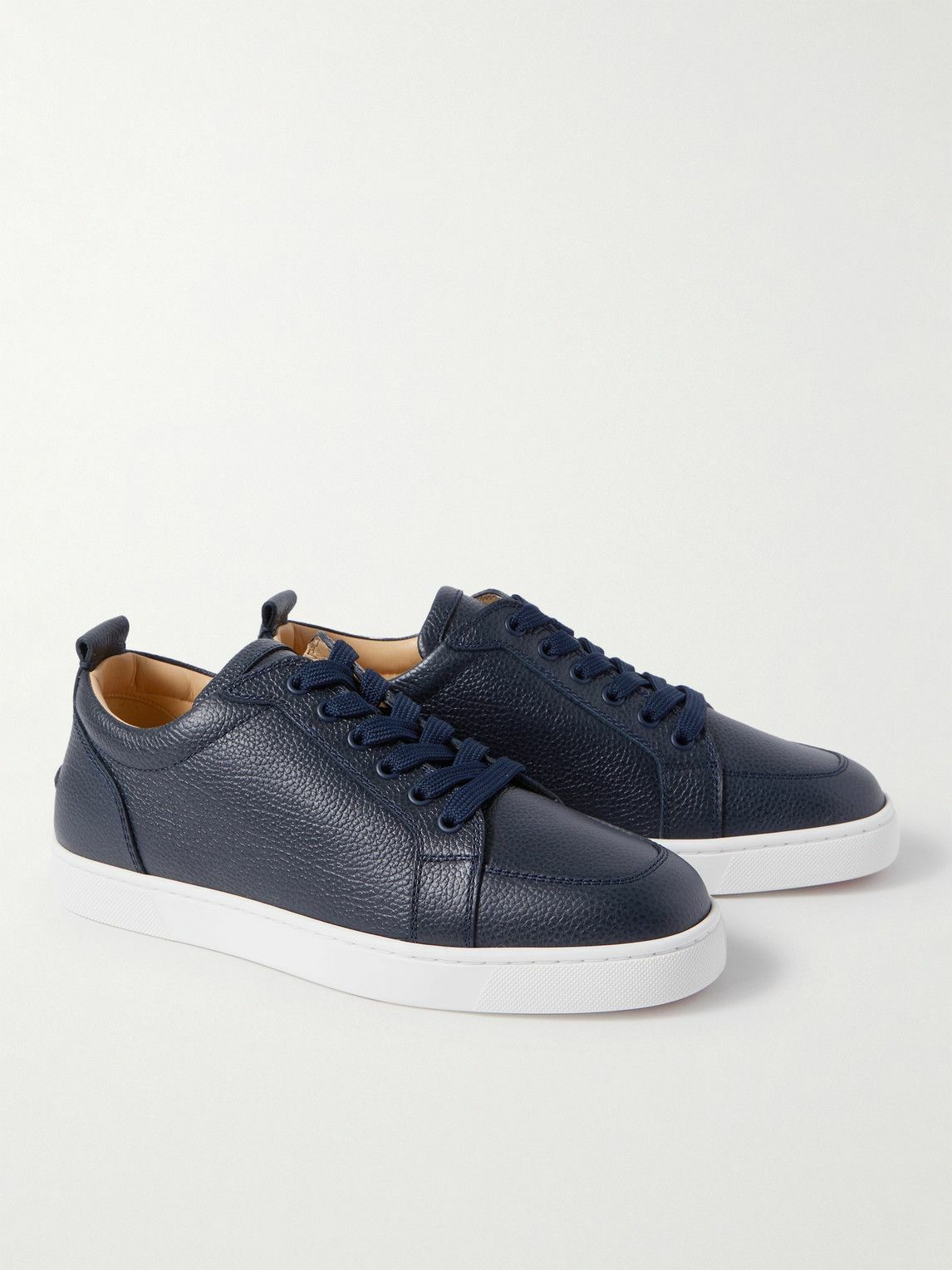Christian Louboutin - Rantulow Full-Grain Leather Sneakers - Blue ...