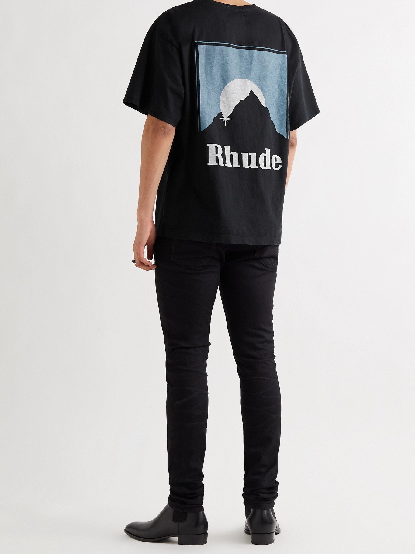 RHUDE - Sundry Logo-Print Cotton-Jersey T-Shirt - Black Rhude