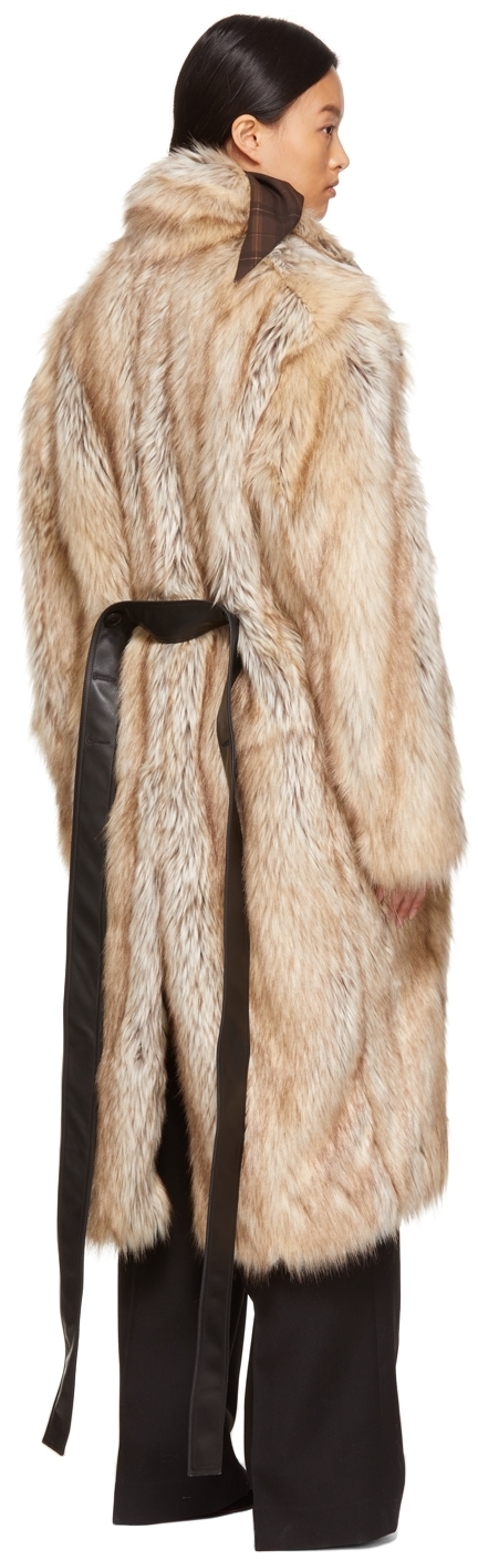 Commission Beige Cupped Faux-Fur Coat Commission