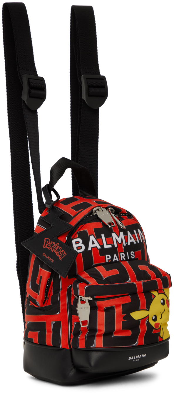 Balmain Black & Red Pokémon Edition Mini City Backpack Balmain