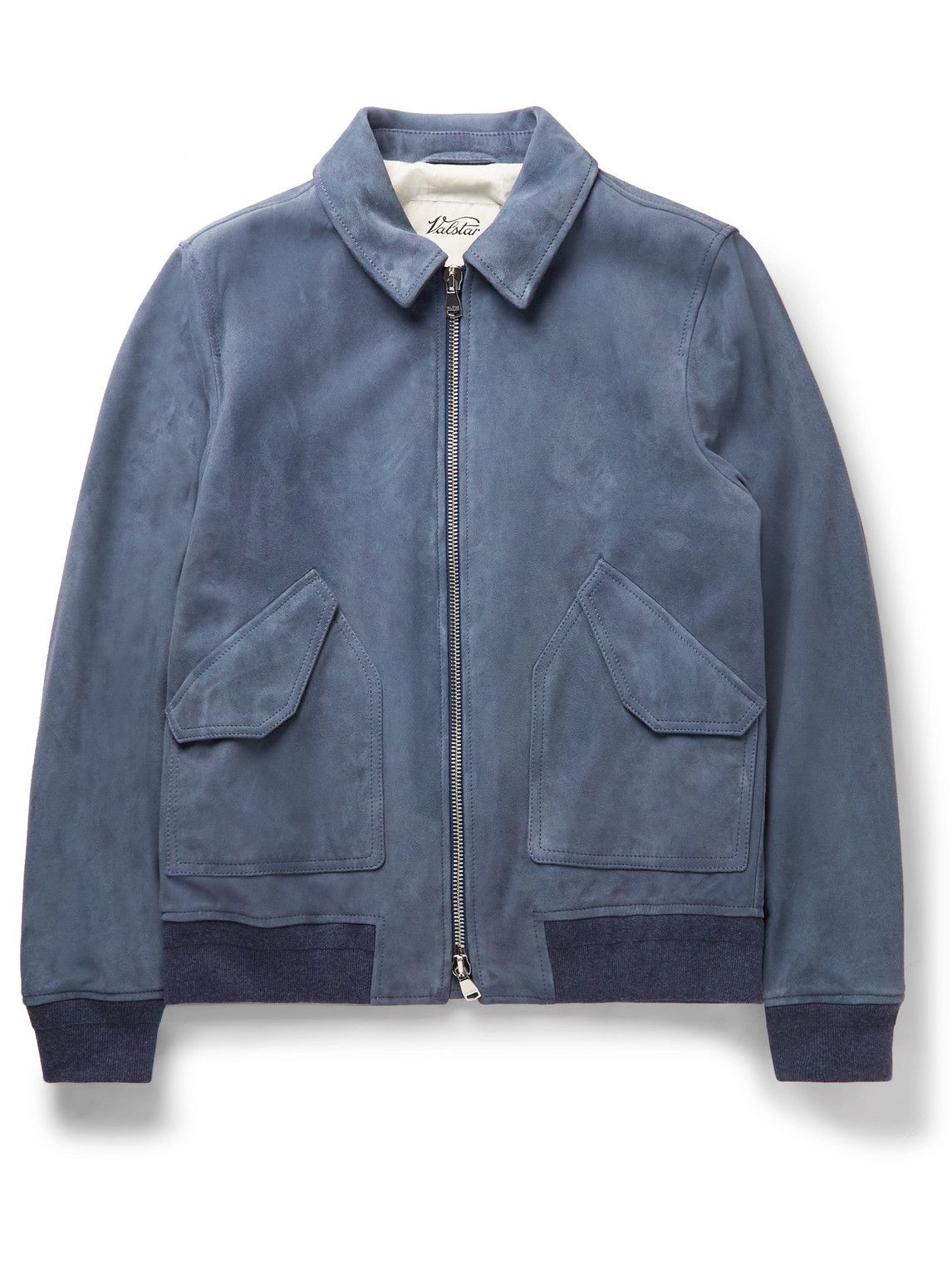 Valstar - Suede Bomber Jacket - Blue Valstarino