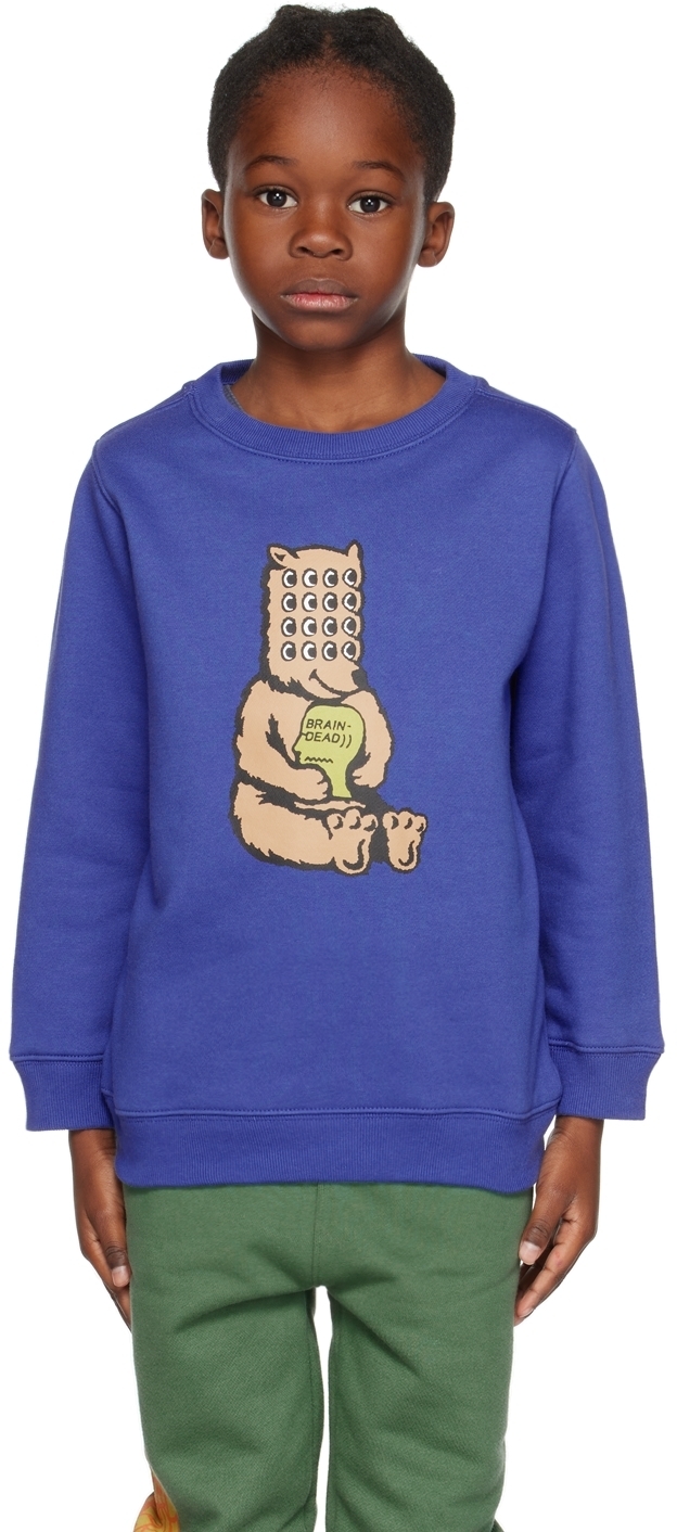 Brain Dead Kids Blue Bear Sweatshirt Brain Dead