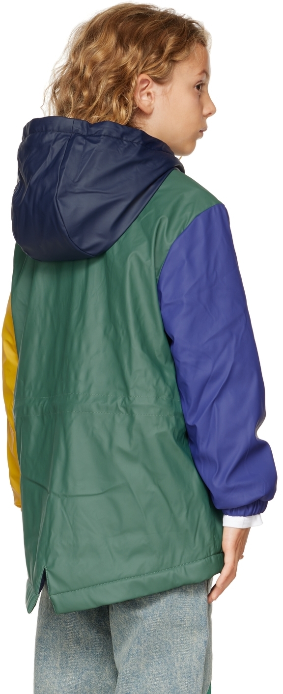 Bobo Choses Kids Green Colorblock Raincoat Bobo Choses